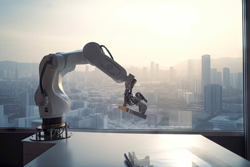 Robot Programer, Testing the Simulation of Robotic Arm, with View of ...