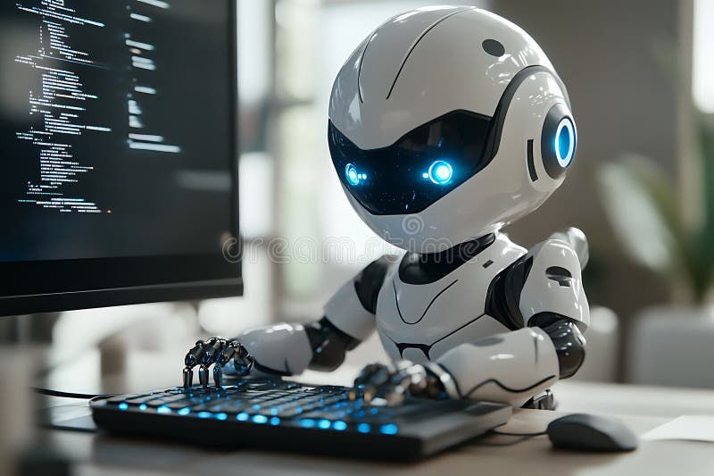 Robot Programmer stock illustration. Illustration of innovation - 350857559