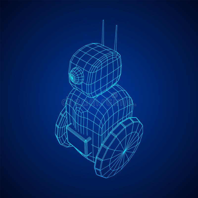 Robot Promoter LCD Screen on Two Wheels. Ad Promo Bot Stock Vector ...