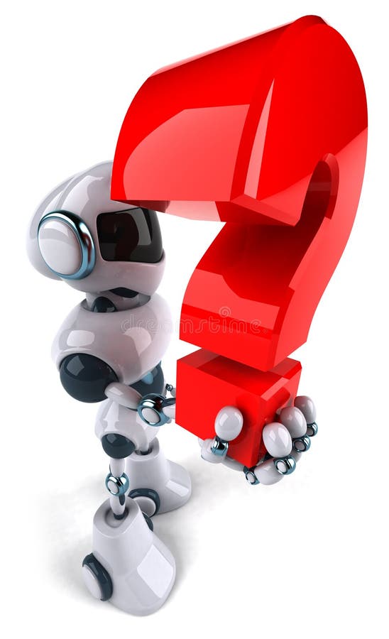 Robot with a question stock illustration. Illustration of concept ...