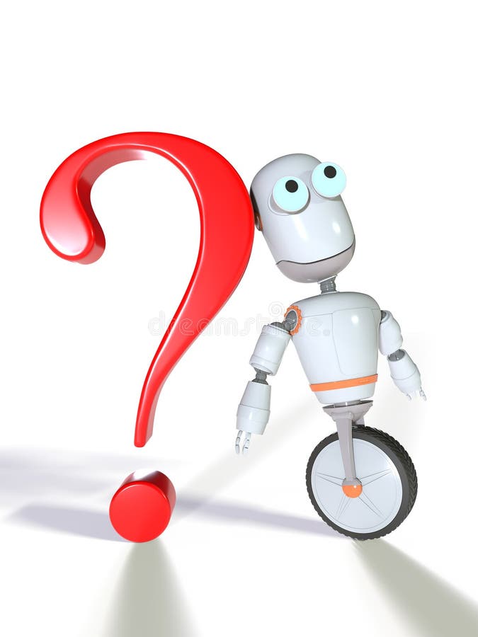 Robot and question mark stock illustration. Illustration of problem ...