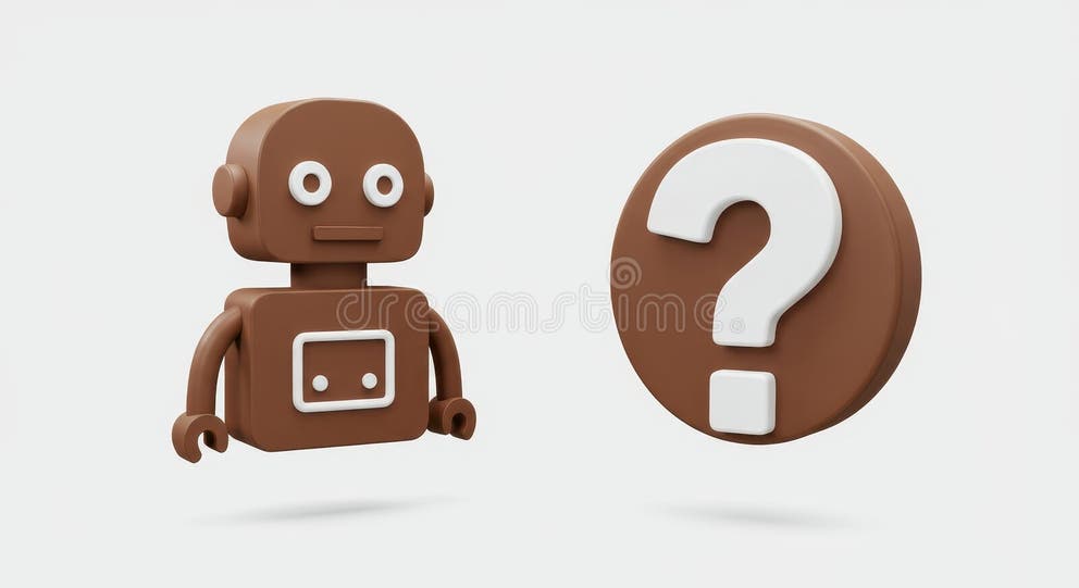Robot and Question Mark stock illustration. Illustration of drawing ...