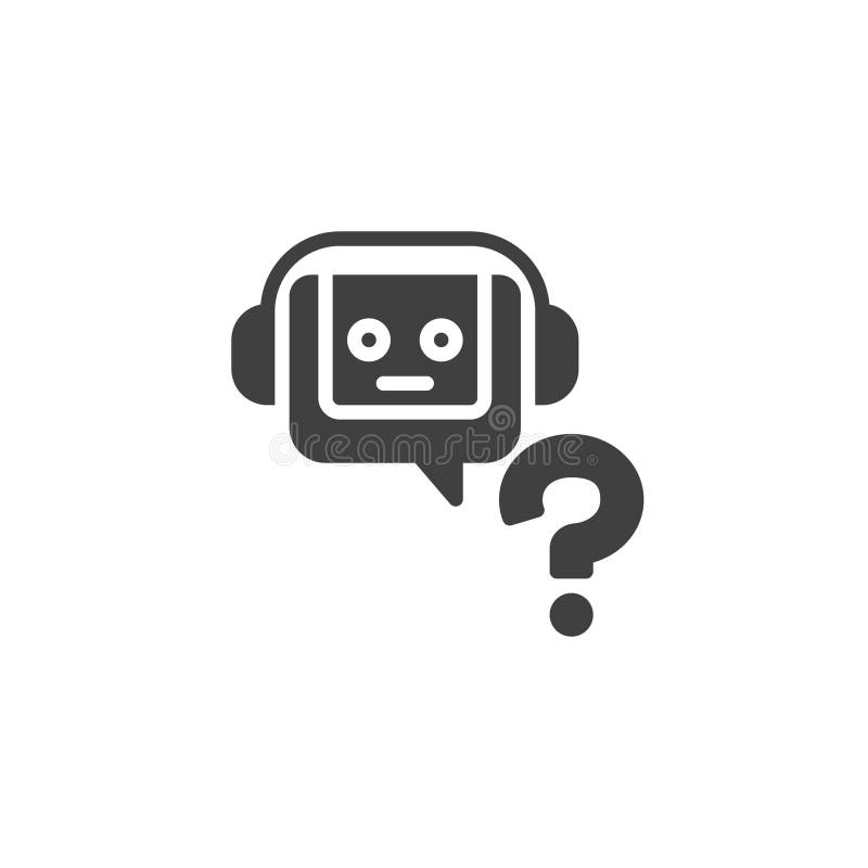 Robot with a Question Mark Vector Icon Stock Vector - Illustration of ...