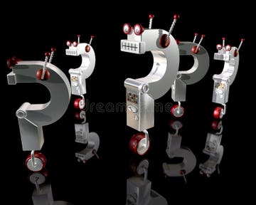 Robot Question Marks stock illustration. Illustration of questioning ...