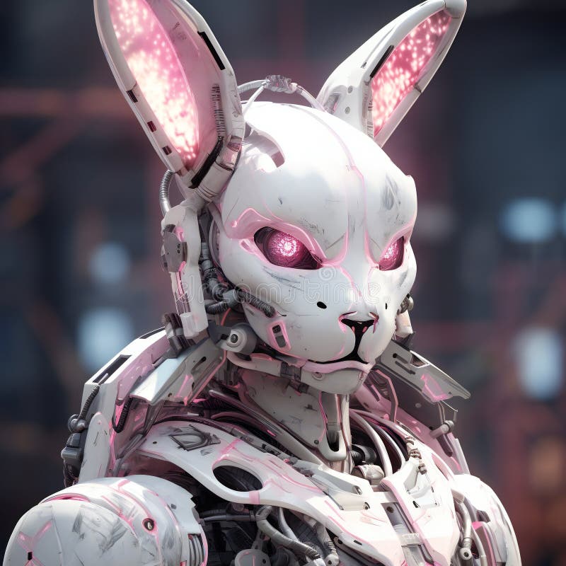 Robot Rabbit Cyborg Character Realistic Stock Illustration ...