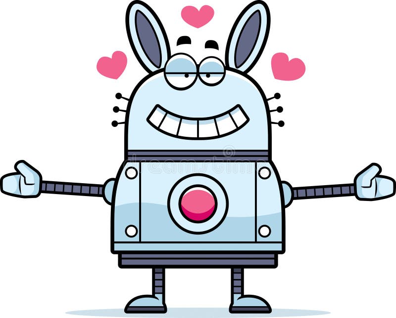 Robot Rabbit Hugging stock vector. Illustration of embrace - 47170134