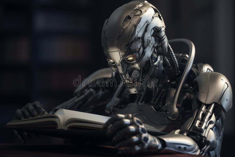 The Robot is Reading a Book. Machine Learning Stock Illustration ... The Robot is Reading a Book. Machine Learning Stock Illustration ...