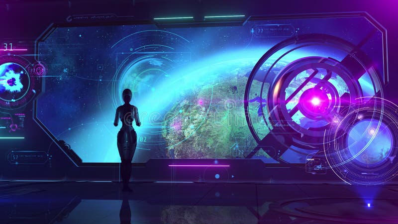 Sci Fi Story about a Robot Exploring the Earth, 3D Render. Stock Video - Video of data, elements ...