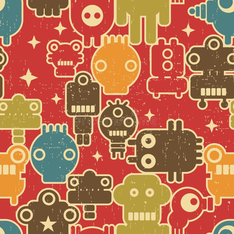 Seamless Robot pattern stock vector. Illustration of cute - 17260649