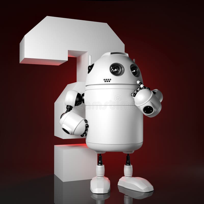 3D Robot with Question Mark. Isolated. Contains Clipping Path Stock ...