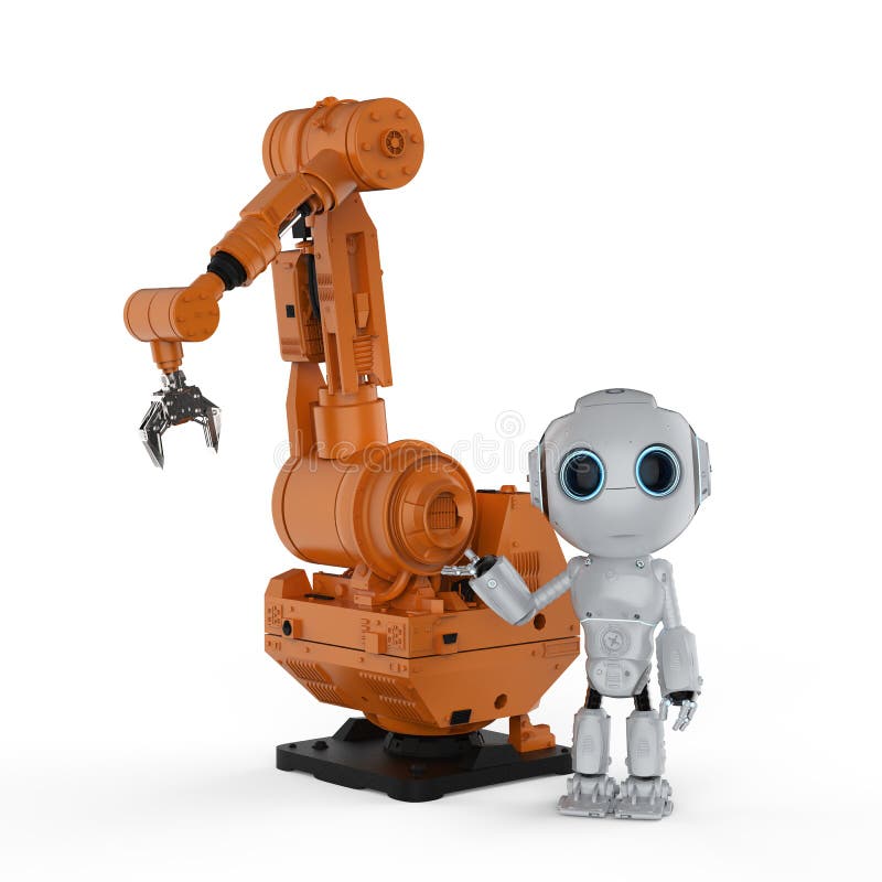Robot With Robotic Arm Stock Illustration Illustration Of Intelligence