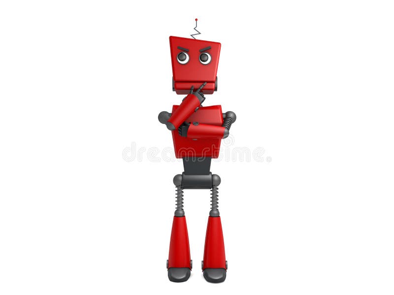 Robot rouge illustration stock. Illustration of doigt - 46375157