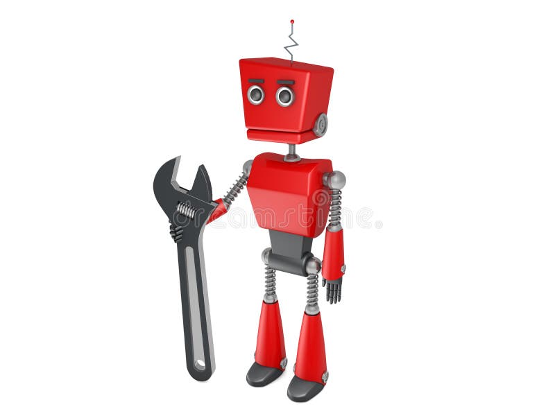 Robot rouge illustration stock. Illustration du machine - 46375288