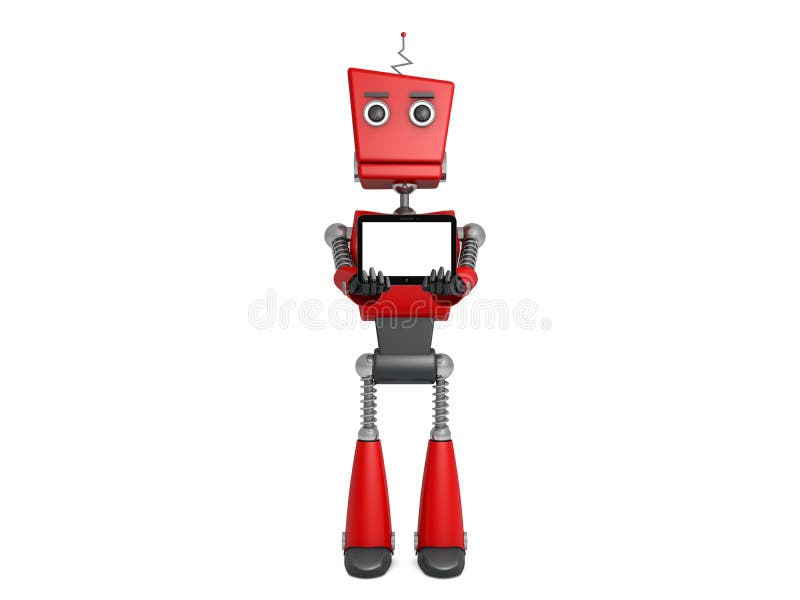Robot rouge illustration stock. Illustration du conception - 46375825