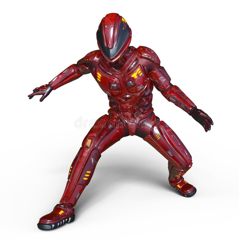 Robot rouge illustration stock. Illustration du rendu - 95875357