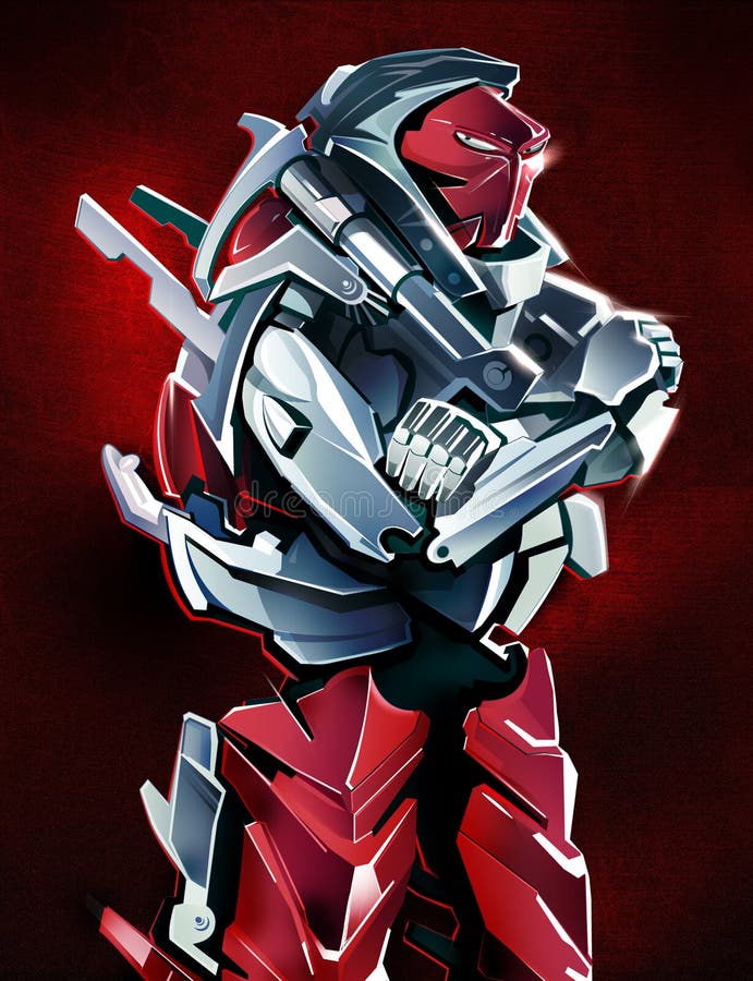 Robot rouge illustration stock. Illustration du image - 37749191