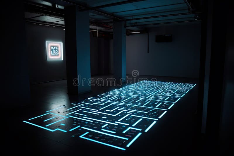 Robot Running Simple Program To Navigate Maze, with Virtual Maze Projected Onto Its Screen Stock ...