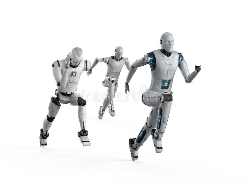 Robot running with speed stock illustration. Illustration of faster ...