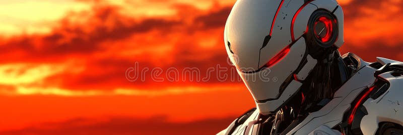 The Robot S Face, Illuminated in Red, Appears Eerie and Unsettling ...