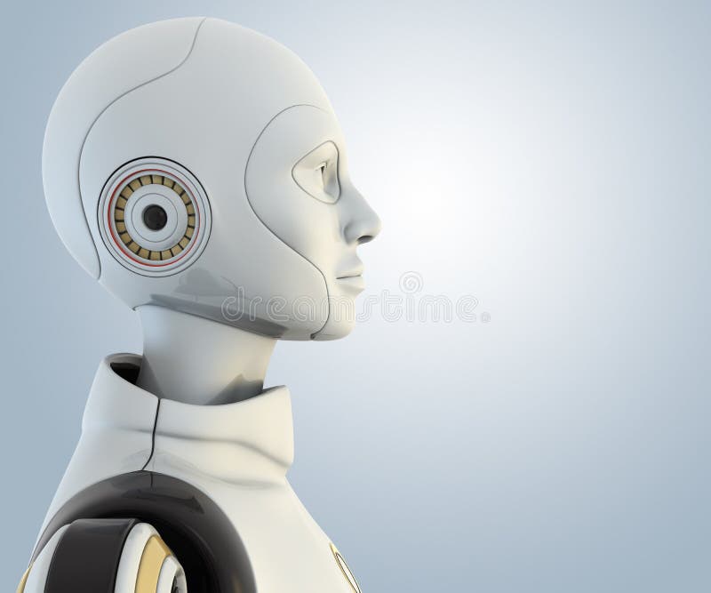 Robots head in profile stock illustration. Illustration of futuristic ...