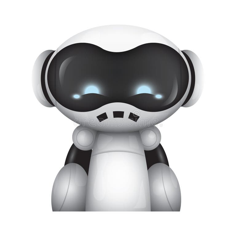 Robot with Sad Expression. Vector Illustration Decorative Design Stock ...
