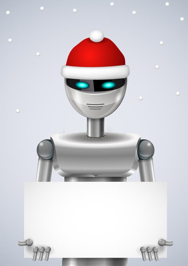 Robot Santa Claus stock illustration. Illustration of hand - 79979741