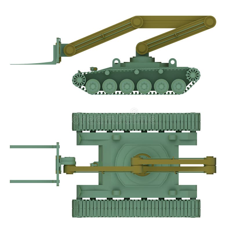 Robot Sappers on White 3d Rendering Stock Illustration - Illustration ...