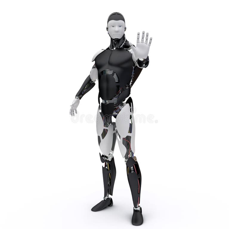 Robot Stop Sign Stock Illustrations – 410 Robot Stop Sign Stock ...