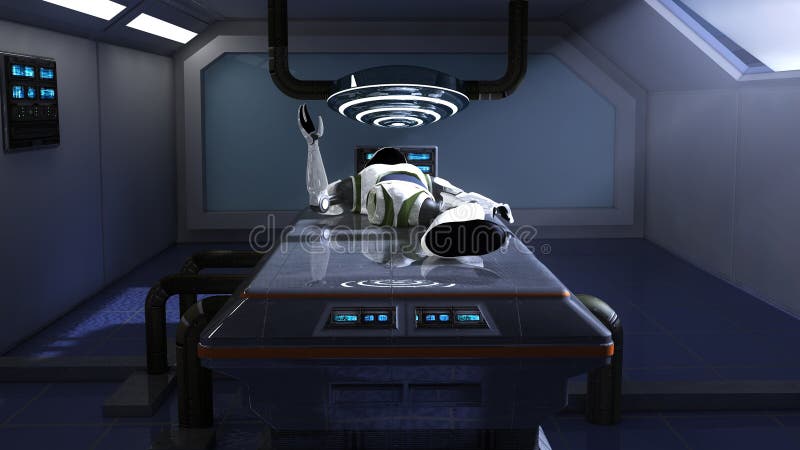 Robot and scifi room stock illustration. Illustration of corridor ...