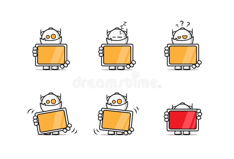 Robot with a screen stock vector. Illustration of monitor - 90153321