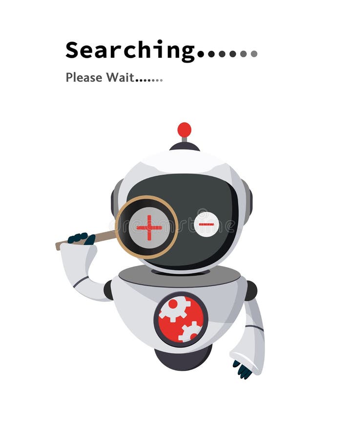 Robot Search Vector Character Design. Searching Engine Data Information ...
