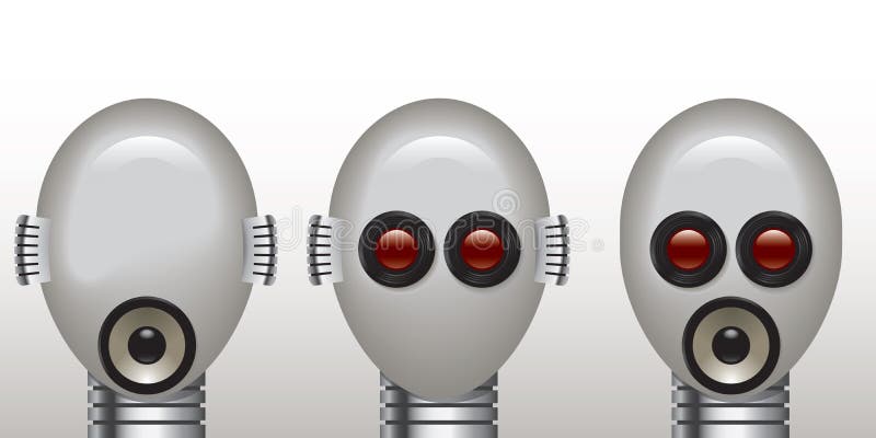 Robot See No Evil, Speak No Evil, Hear No Evil Stock Vector ...