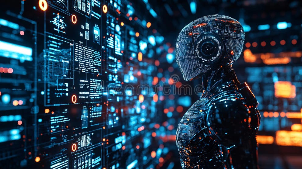 Robot with a Sense of Future Technology Stock Illustration ...