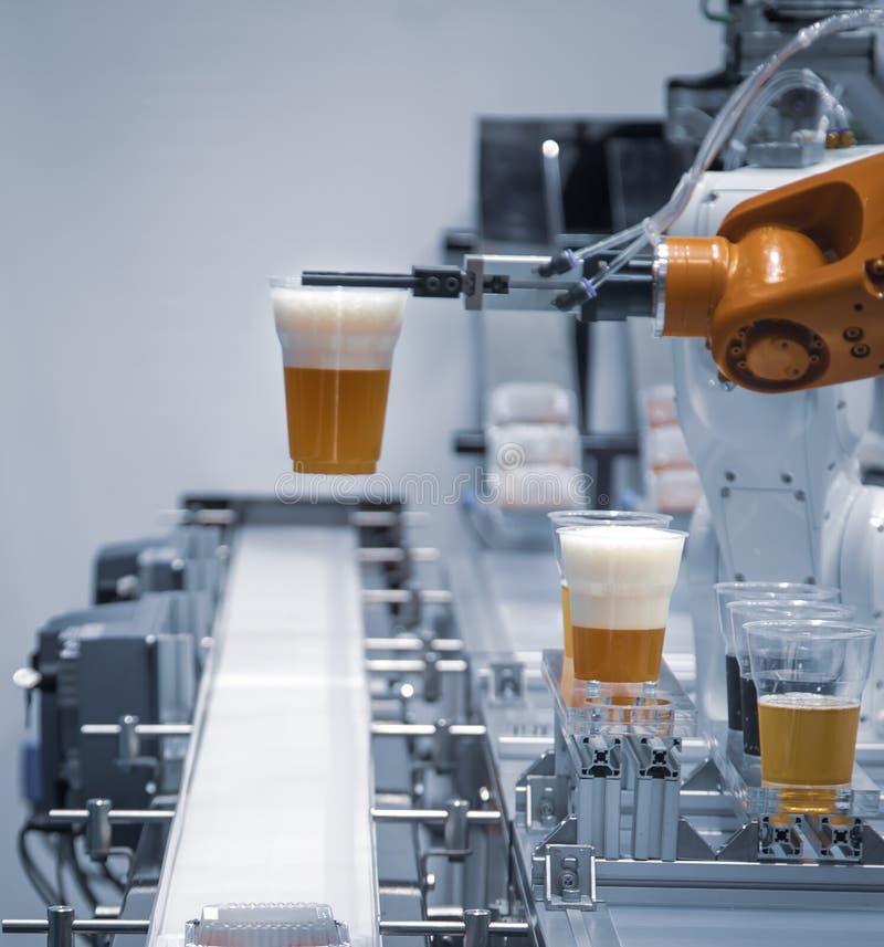 Robot serving beer stock photo. Image of pouring, restaurant - 215600472