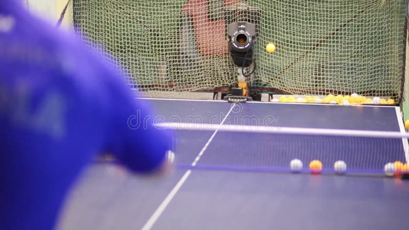 The Robot Serving the Tennis Balls, Which are Stock Footage - Video of ...
