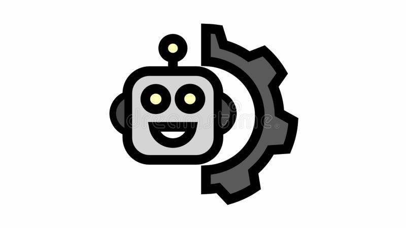 Robot Settings Symbol - Artificial Intelligence Icon Animation Stock ...
