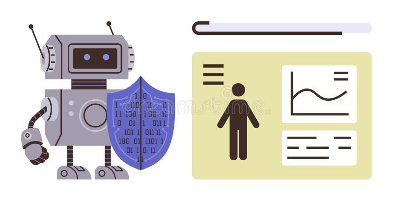 Robot with Shield Protecting Personal Data Displayed on an ID Card ...