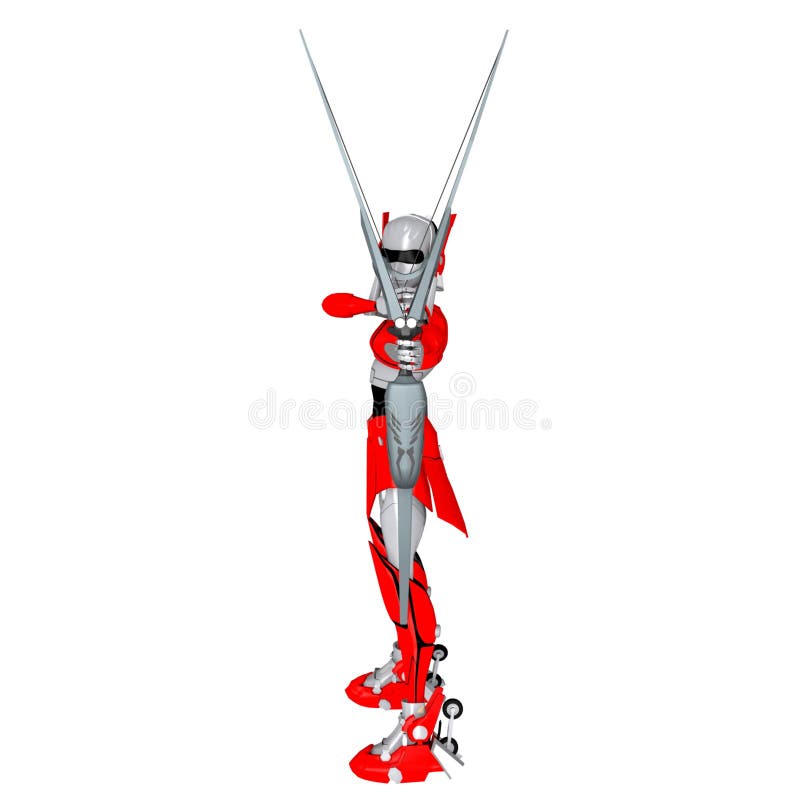Robot shooting bow 3 stock illustration. Illustration of shooting ...
