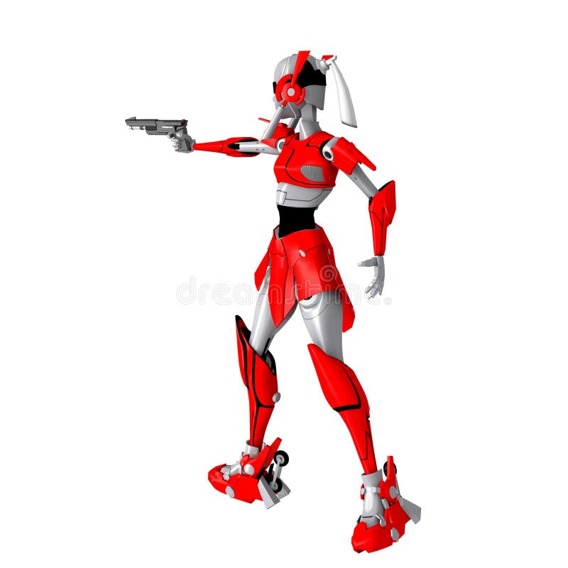 Robot shooting bow 1 stock illustration. Illustration of target - 46009931