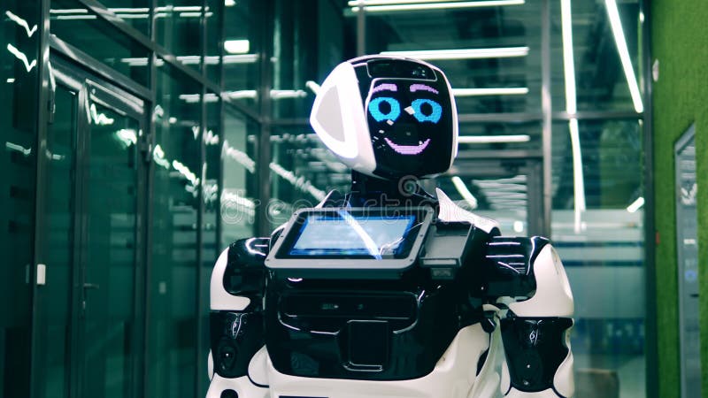 Robot Showing Its Emotions on a Screen. Future, Innovation, Science ...