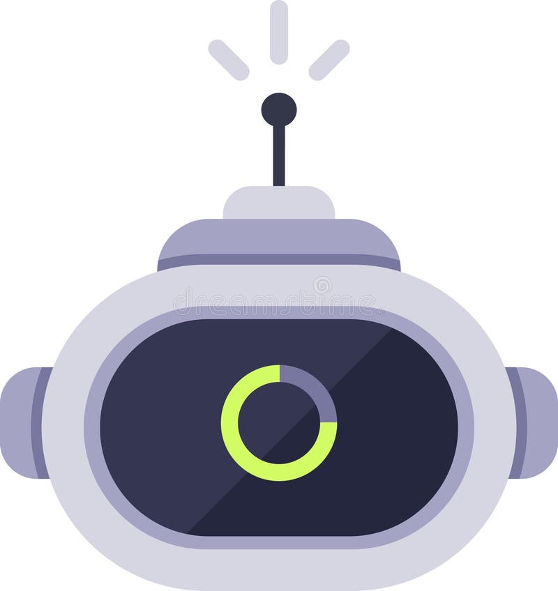 Robot Is Showing Loading Status On Its Screen Displaying A Progress Bar With An Antenna