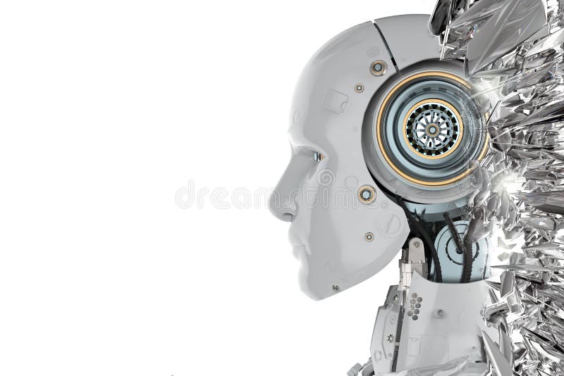 Robot side view stock illustration. Illustration of white - 111999478