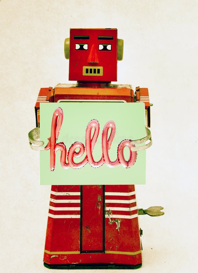 Robot sign stock image. Image of communication, 1950 - 155553061