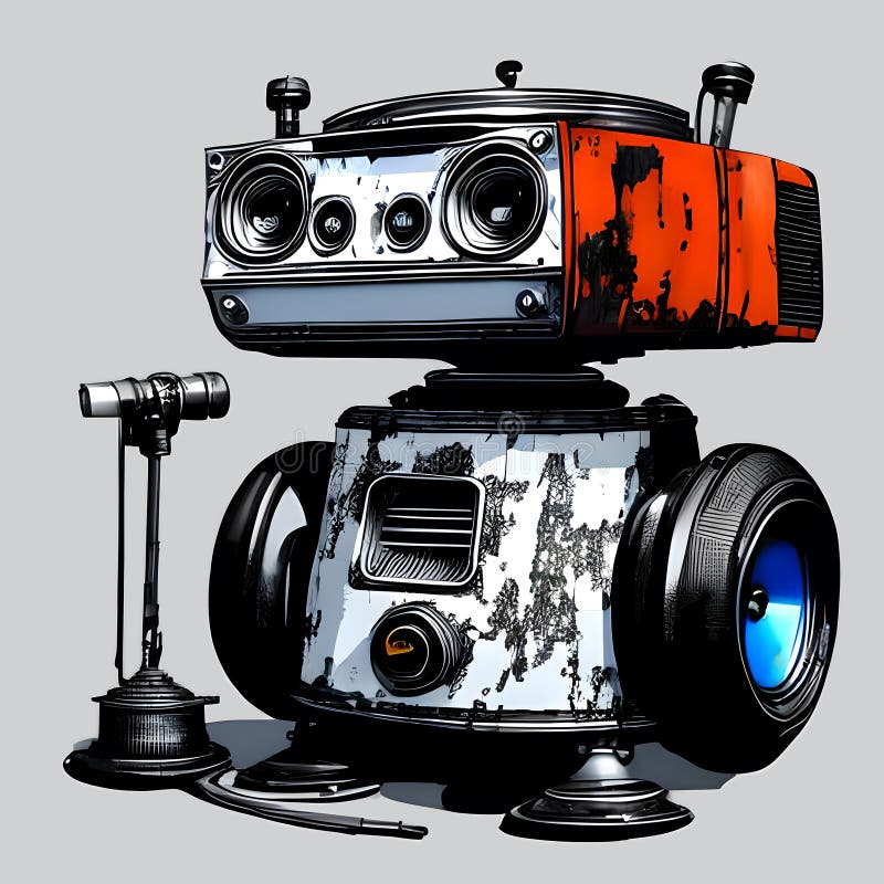 Robot Singer Performing on a Stage with Microphone Singing Popular Song ...