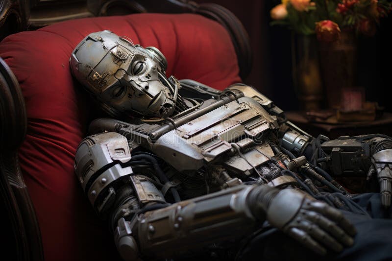 A Humanoid Robot Sits in a Arm-chair during a Therapy Session. AI ...