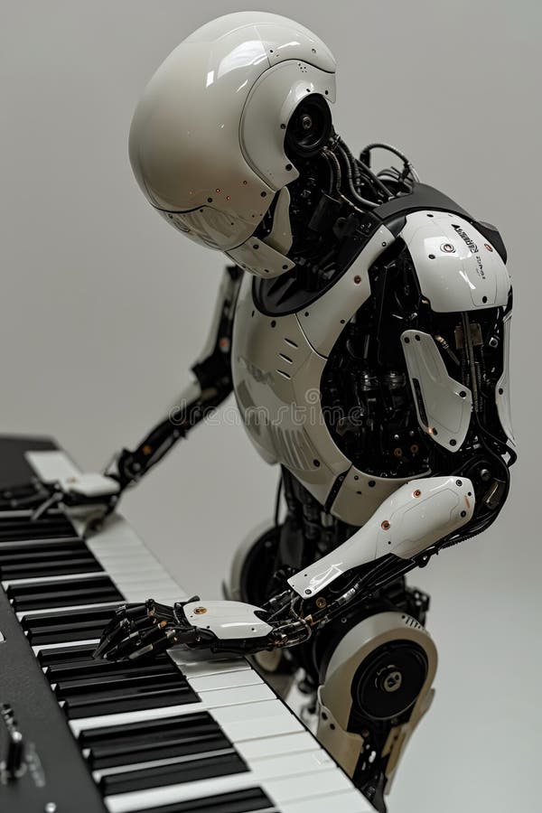 A Robot that is Sitting on Top of a Keyboard. Generative AI Stock Image ...