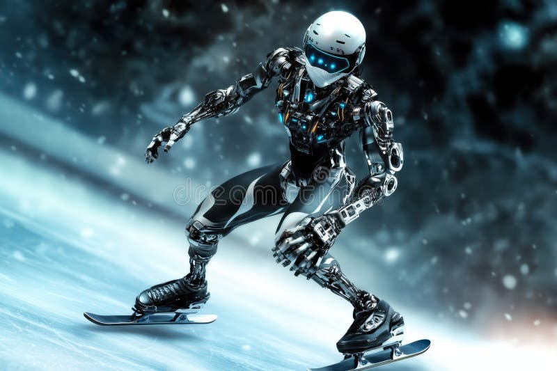 Robot Skater Performs Tricks on Ice in a Futuristic Setting with ...