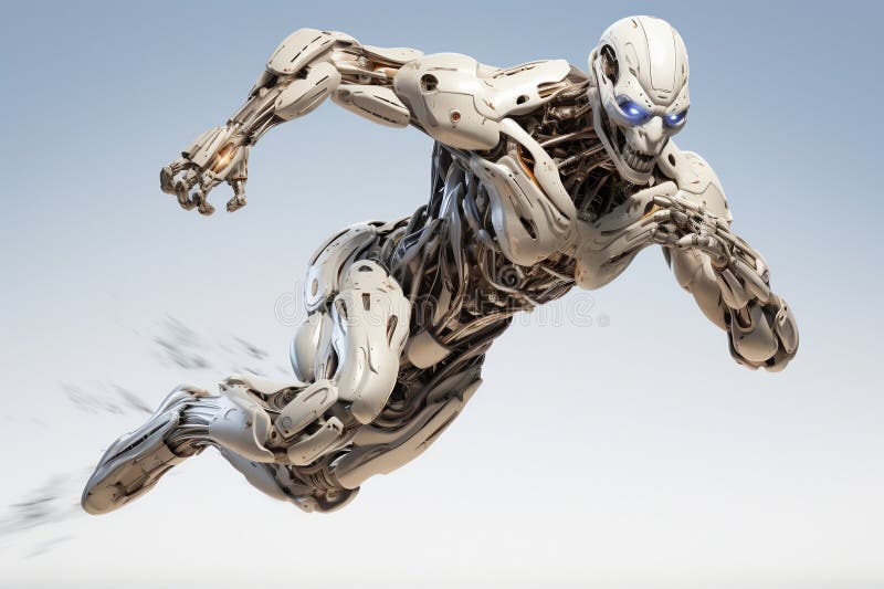 A Robot Skeleton on a Plain White Background. AI Stock Illustration ...