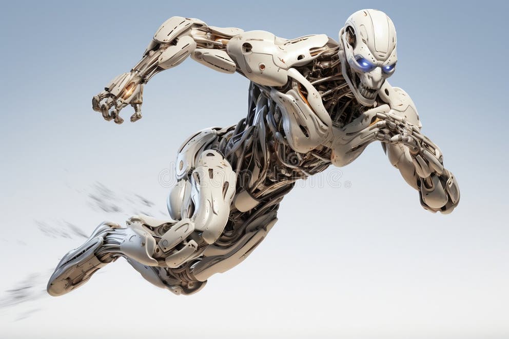 A Robot Skeleton on a Plain White Background. AI Stock Illustration ...