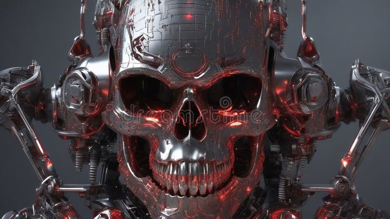 A Robot Skull that Has Been Designed and Built by an Evil Artificial ...